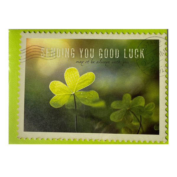 Karte mit Umschlag "Sending you good luck" - Punkt & Strich